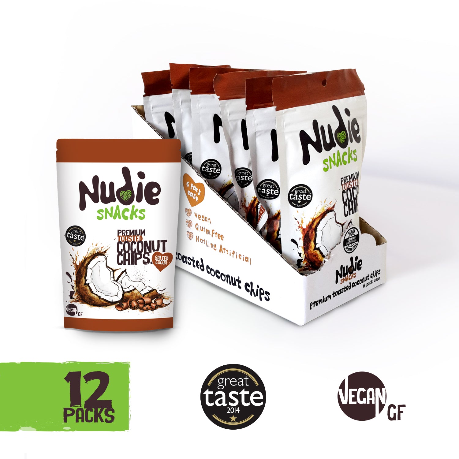 Nudie Snacks - Plant Based Chocolate Toasted Coconut Chips